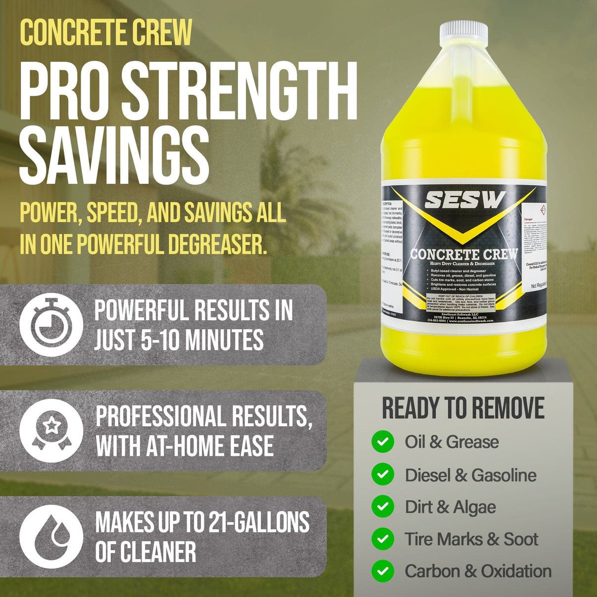 Concrete Crew™ Cleaner & Degreaser | Professional Butyl-Based, Non ...
